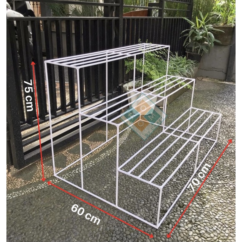 Jual RAK BUNGA SUSUN BESI TINGKAT 3 / RAK BUNGA MINIMALIS / RAK POT ...