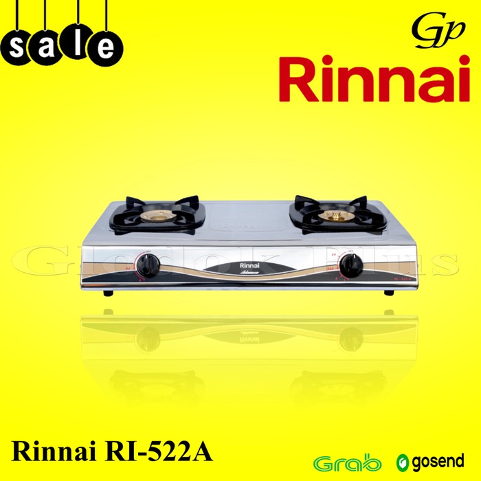 Jual Rinnai RI-522A Kompor Gas 2 Tungku 522 a ri522a rinai stainless ...
