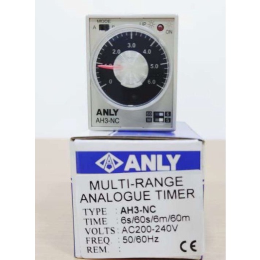 Jual Analogue Timer AH3-NC Anly Multirange ,AC200-240V (ORI TAIWAN ...
