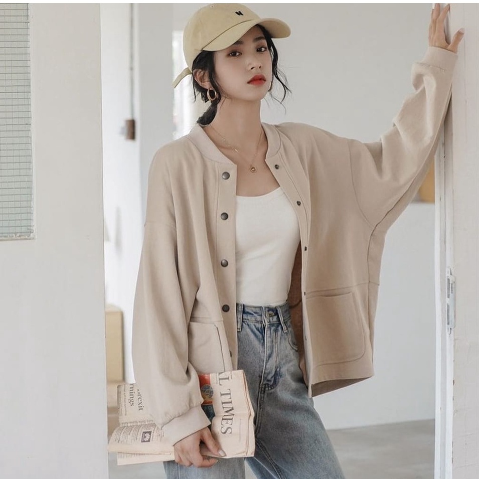 Jual TWO POCKET CARDIE OUTER WANITA OVERSIZE - SWEATER CARDIGAN WANITA ...
