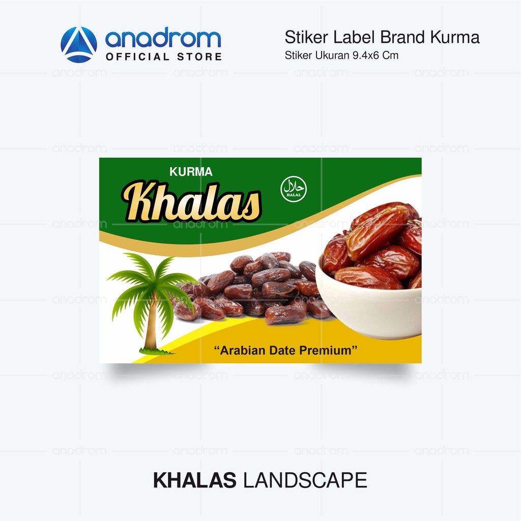 Jual Stiker Label Brand Kurma | Stiker Brand Kurma - 1 paket 25 pcs ...