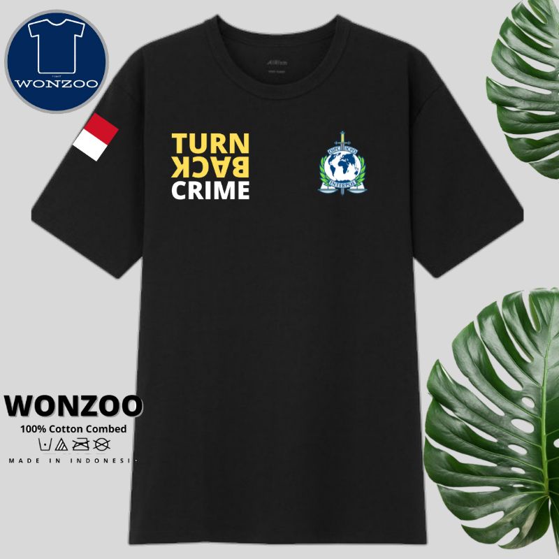 Jual KAOS TURN BACK CRIME INTERPOL (BISA GANTI TULISAN DAN LOGO ...