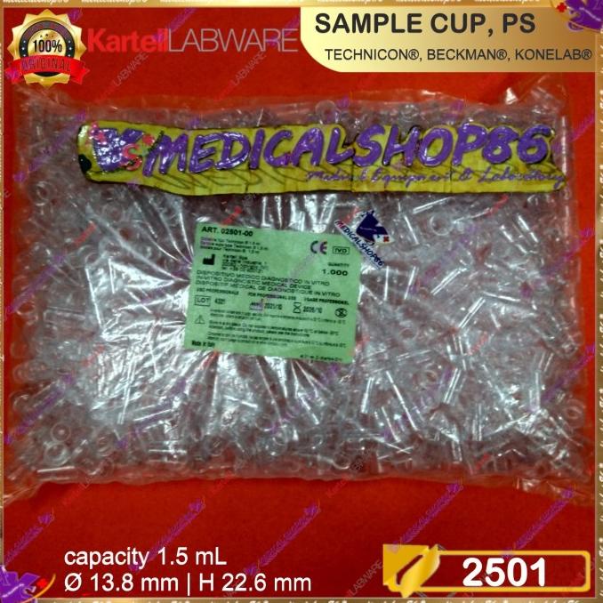 Jual SAMPLE CUP Type TECHNICON, BECKMAN, KONELAB cap 1.5ml. KARTELL ...