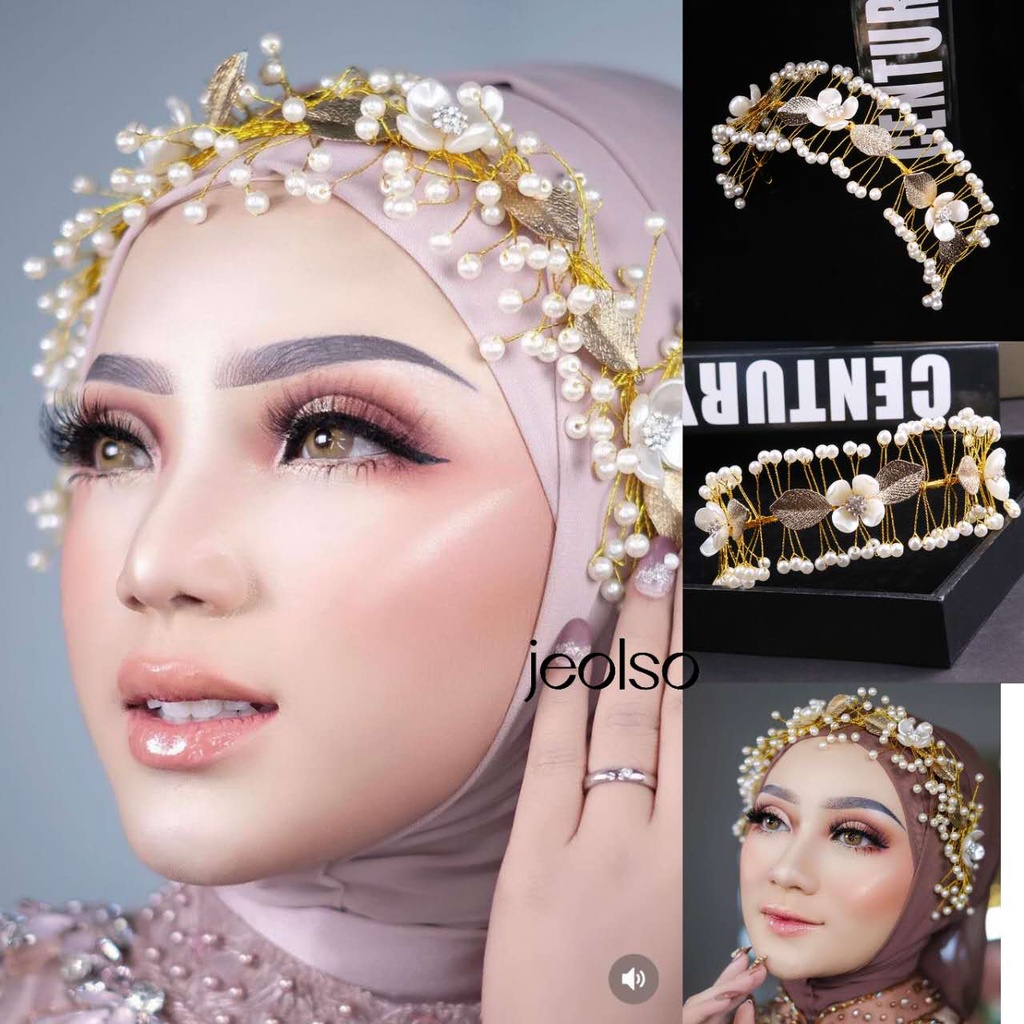 Jual Tiara rambut hiasan kepala headpiece bunga mitiara | Shopee Indonesia