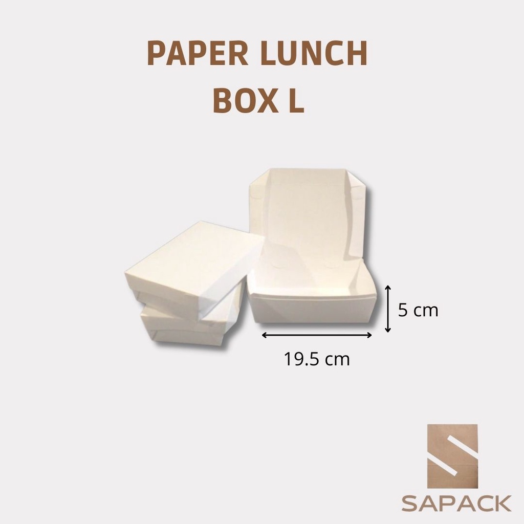 Jual PAPER LUNCH LARGE LAMINASI LUAR DAN DALAM / KOTAK MAKAN KERTAS 50 PCS | Shopee Indonesia