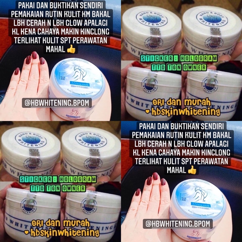 Jual HB whitening lotion 100gr / hb whitening original 100gr / hb ...