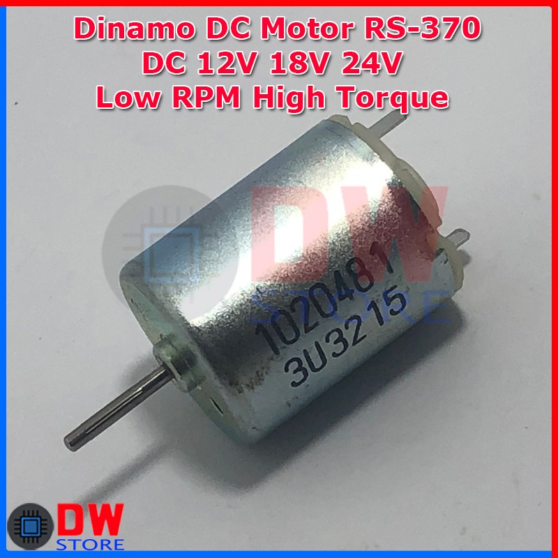 Jual Dinamo DC Motor RS370 RS 370 DC 12V 15V 18V 24V Low RPM High ...