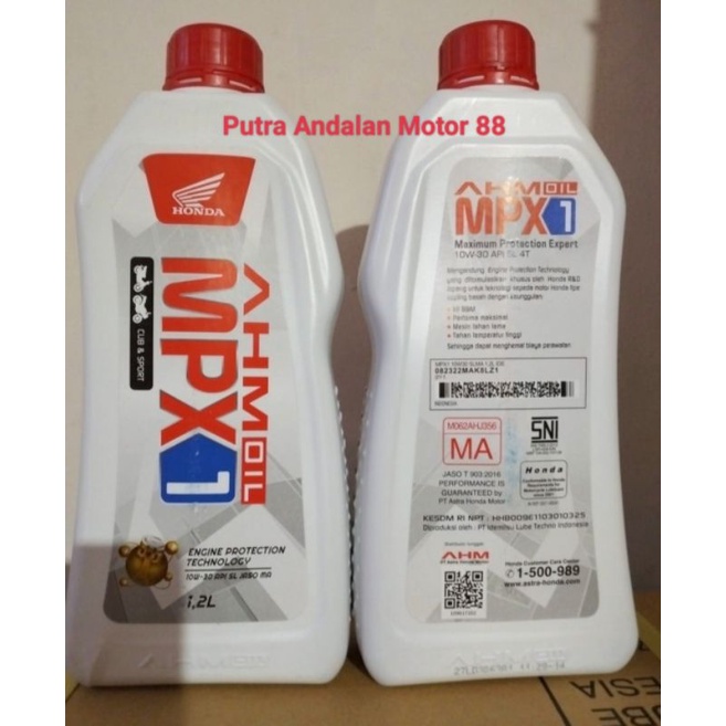 Jual Oli Mpx1 ukuran 1, 2 Liter.. harga di atas yg tertera di etalase ...