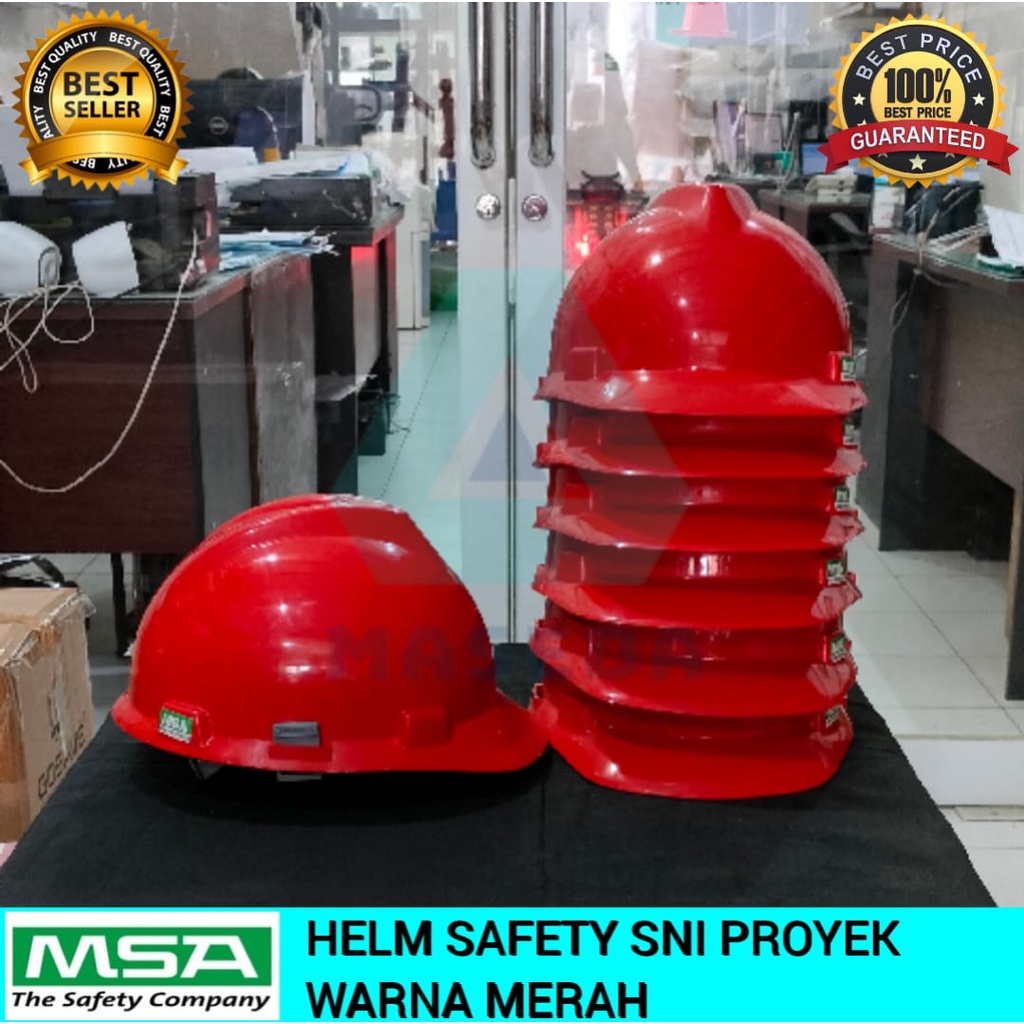 Jual Helm Proyek MSA SNI Merah, Helm safety MSA merah | Shopee Indonesia