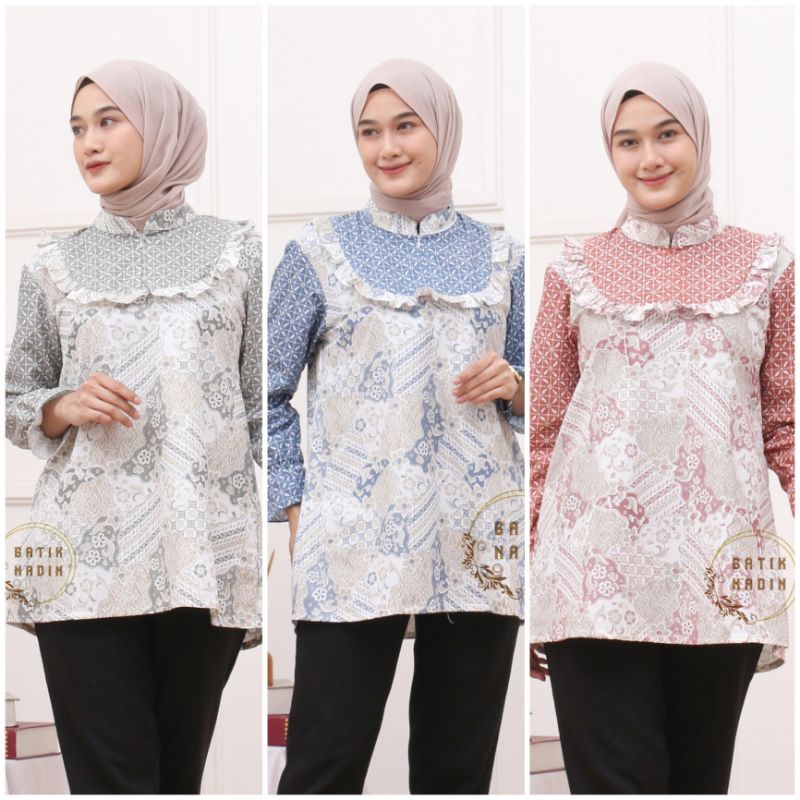 Jual Blus batik wanita baju batik wanita Kekinian dan Modern. | Shopee ...