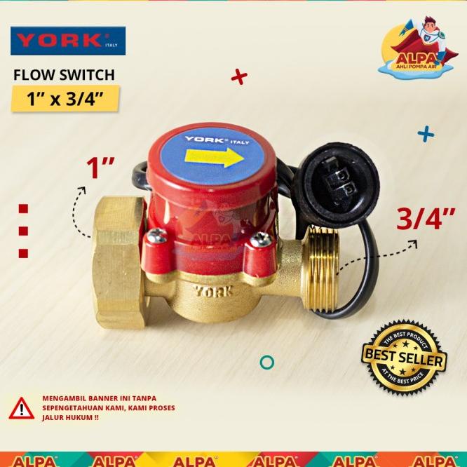 Jual Otomatis Pompa Booster Dorong / Water Flow Switch York (1" X 3/4 ...