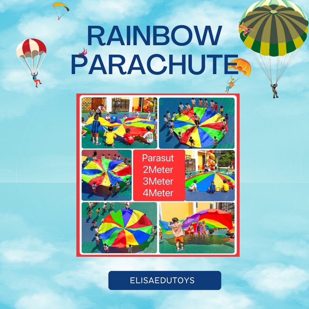 Jual rainbow parachute mainan parasut untuk anak tk | Shopee Indonesia