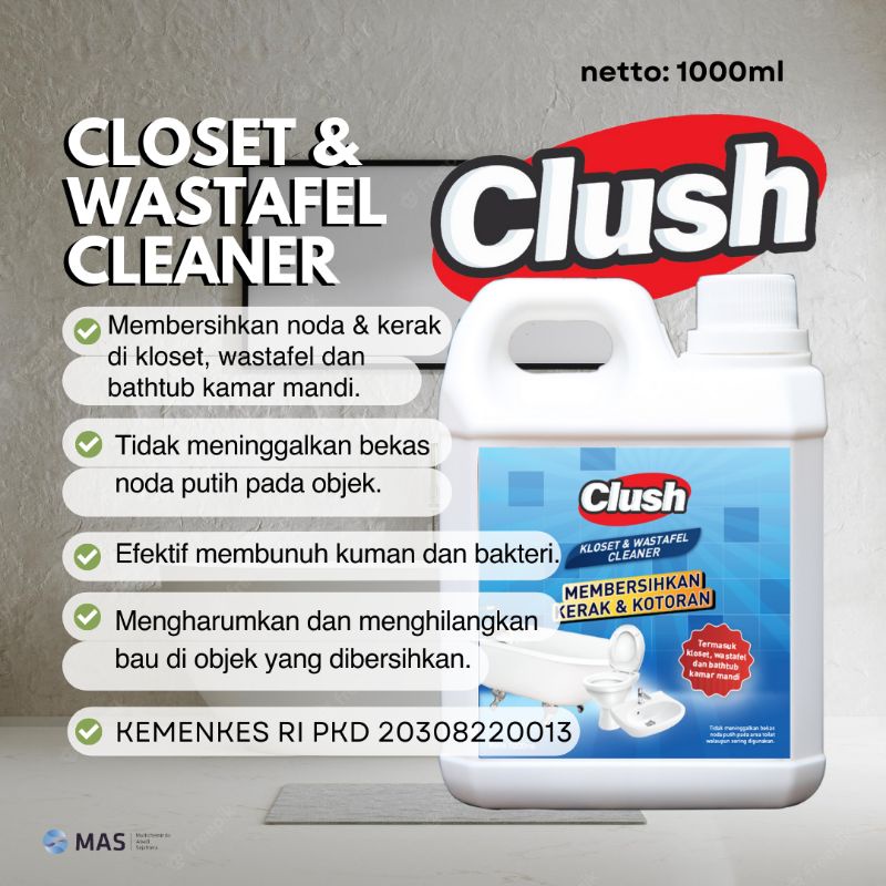 Jual Clush Kloset & Wastafel cleaner 1000ml 1 Liter pembersih closet ...