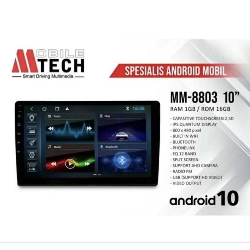 Jual HEAD UNIT ANDROID MOBILE TECH MTECH MM-8803 9" / 10" RAM 1/16GB ( TERIMA PASANG ) | Shopee ...
