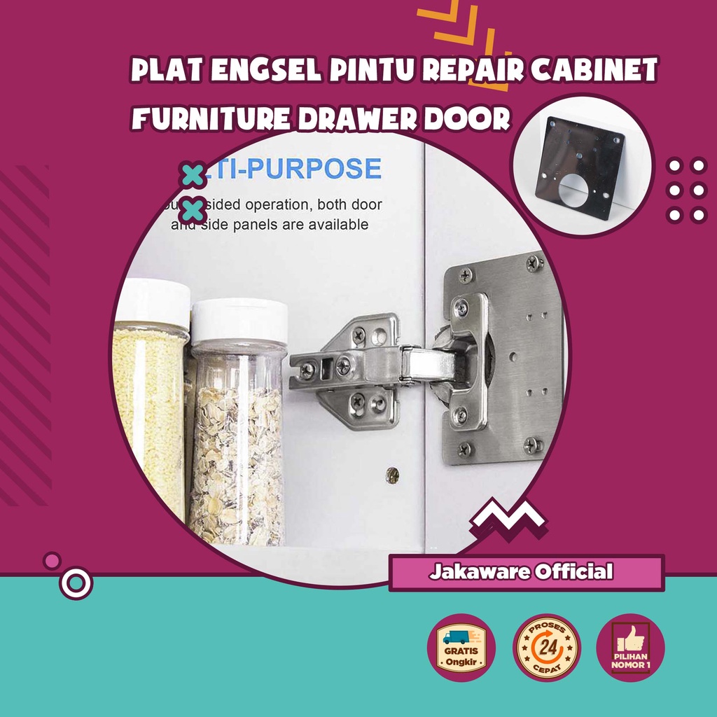 Jual PLATE ENGSEL PINTU REPAIR CABINET FURNITURE DRAWER DOOR PLAT ...