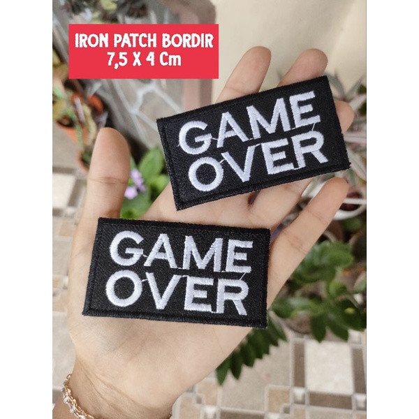 Jual ( Praktis Tinggal Setrika ) Stiker Bordir Timbul Game Over Emblem ...