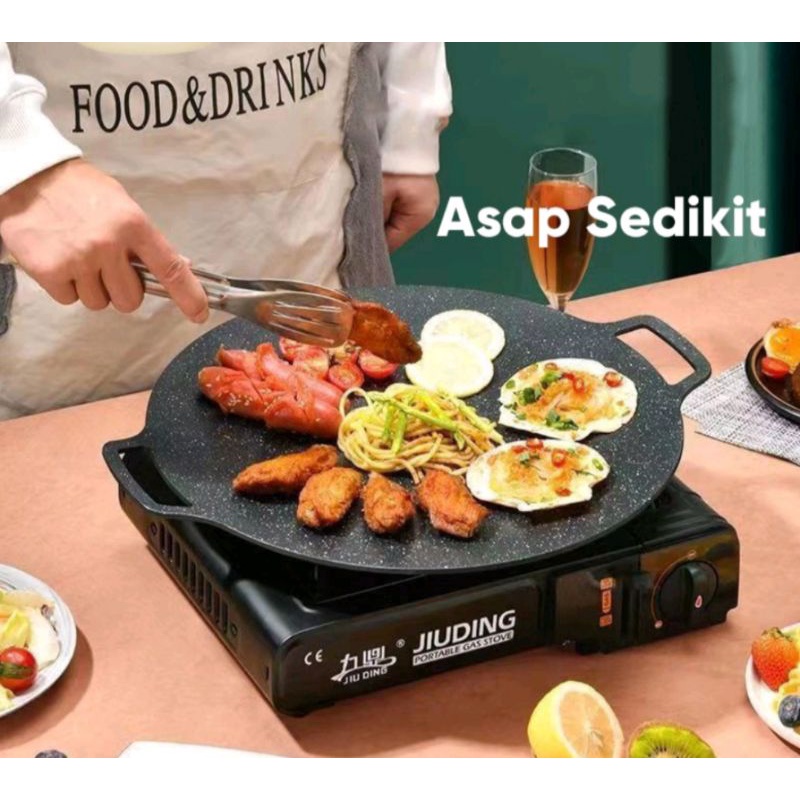 Jual Grill pan korean panggangan BBQ korean gril pan bulat / panggangan ...