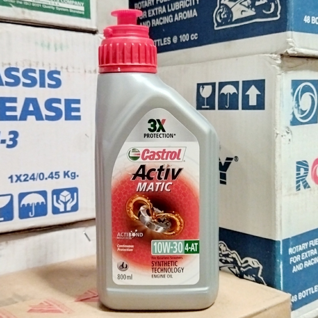Jual OLI MESIN MOTOR MATIC / SCOOTER CASTROL ACTIV MATIC 10W-30 800 ML ...