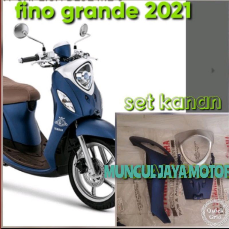 Jual COVER SET DEPAN SAYAP KANAN YAMAHA FINO GRANDE 2021 BIRU DOF ...
