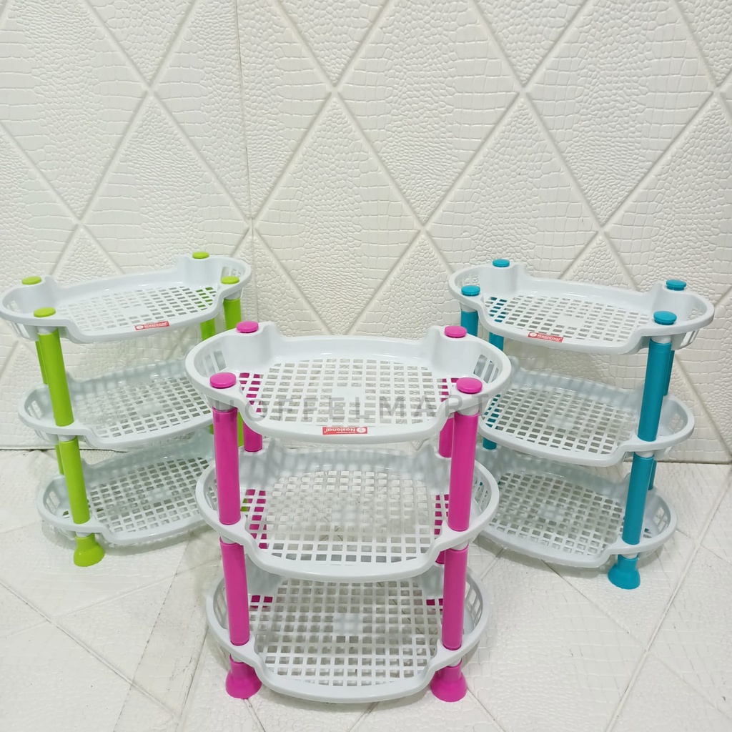 Jual Rak Oval Plastik Bulat Serbaguna Susun 3 DX - Rak Meja Kosmetik ...