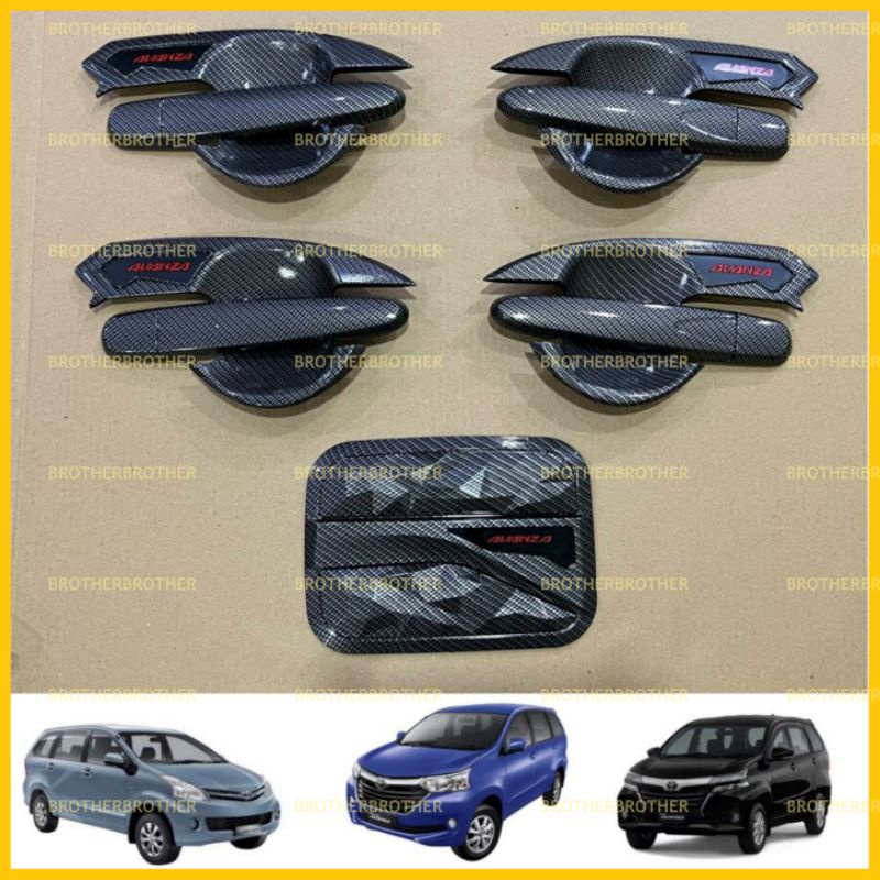 Jual Paket Outer Handle Tank Cover Avanza Xenia Veloz 2012 2015 2019 2021 Carbon | Shopee Indonesia