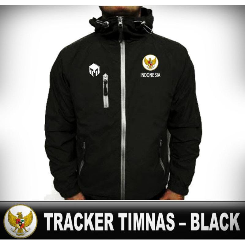 Jual jaket tracker timnas indonesia merah dan hitam / jaket bola ...