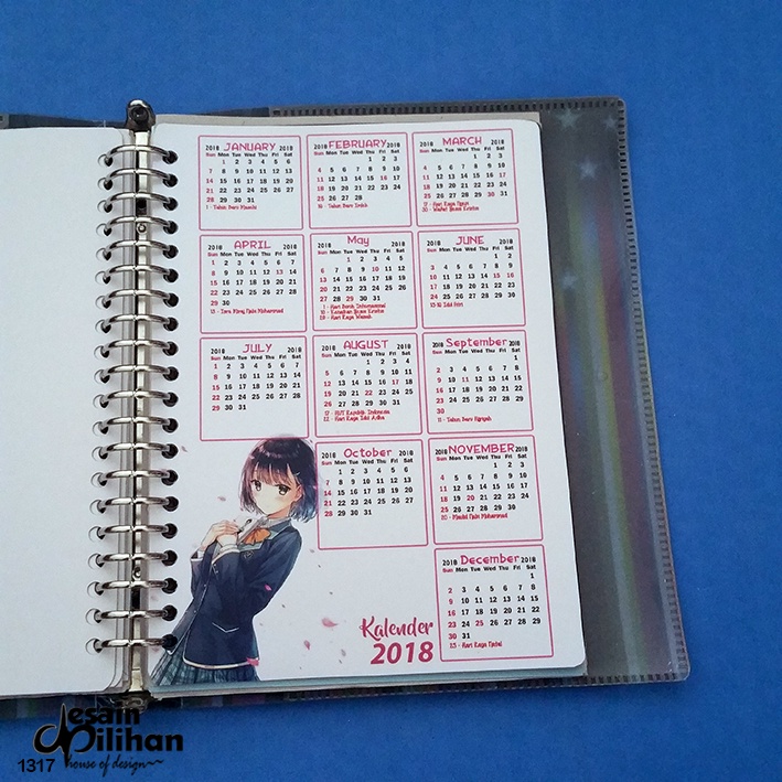 Jual Kalender 2025 tema Cewek Anime Binder Organizer (tahun bisa ...
