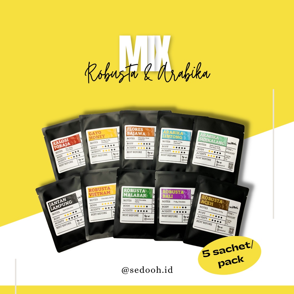 Jual Kopi Drip/Drip Bag Coffee Single Origin MIX VARIAN Isi 5 Sachet ...