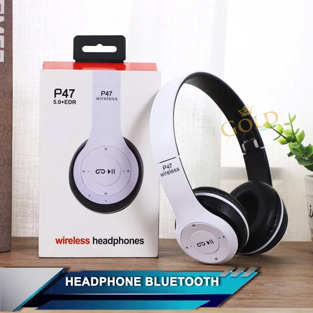 Jual Headphone Bluetooth P47 Wireless Portable Bluetooth Headset Bass ...
