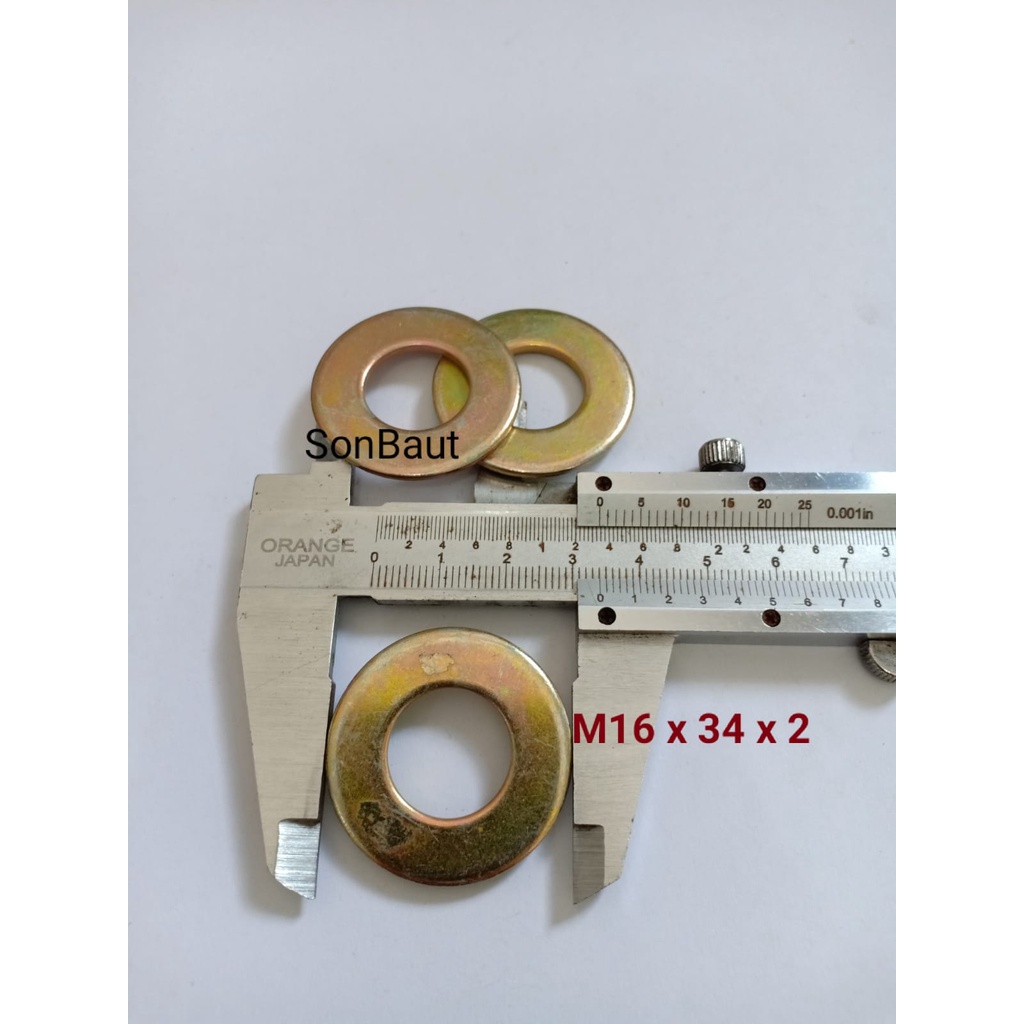 Jual Ring Plat 22 m16 Washer 16mm kuning | Shopee Indonesia