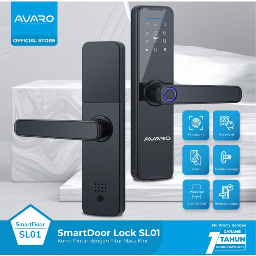 Jual SMART DOOR LOCK AVARO SL01 SMARTDOOR LOCK SMARTLOCK KUNCI PINTU PINTAR | Shopee Indonesia