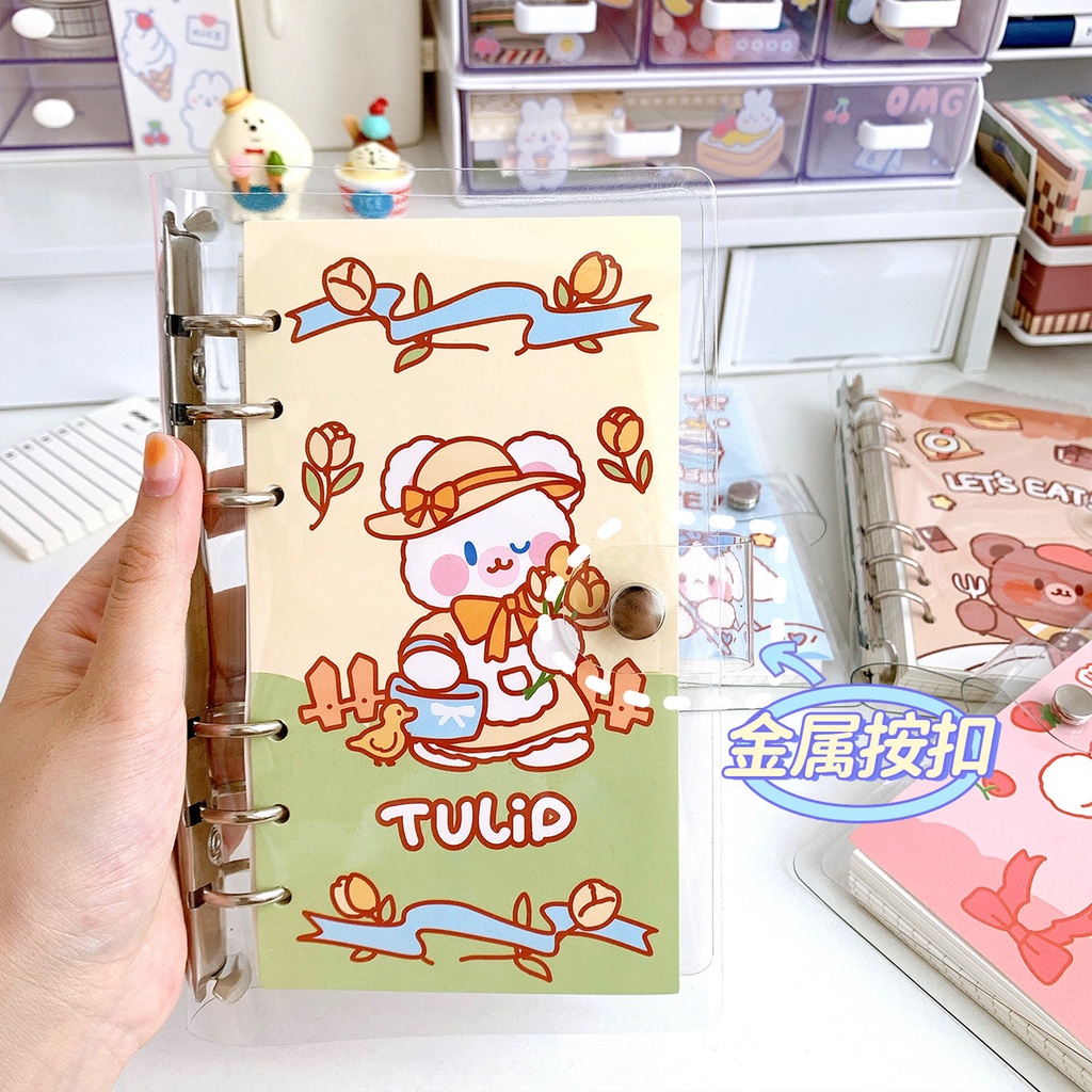 Jual Buku Planner Aesthetic A6 6 Ring Transparan Cover Lucu | Shopee ...