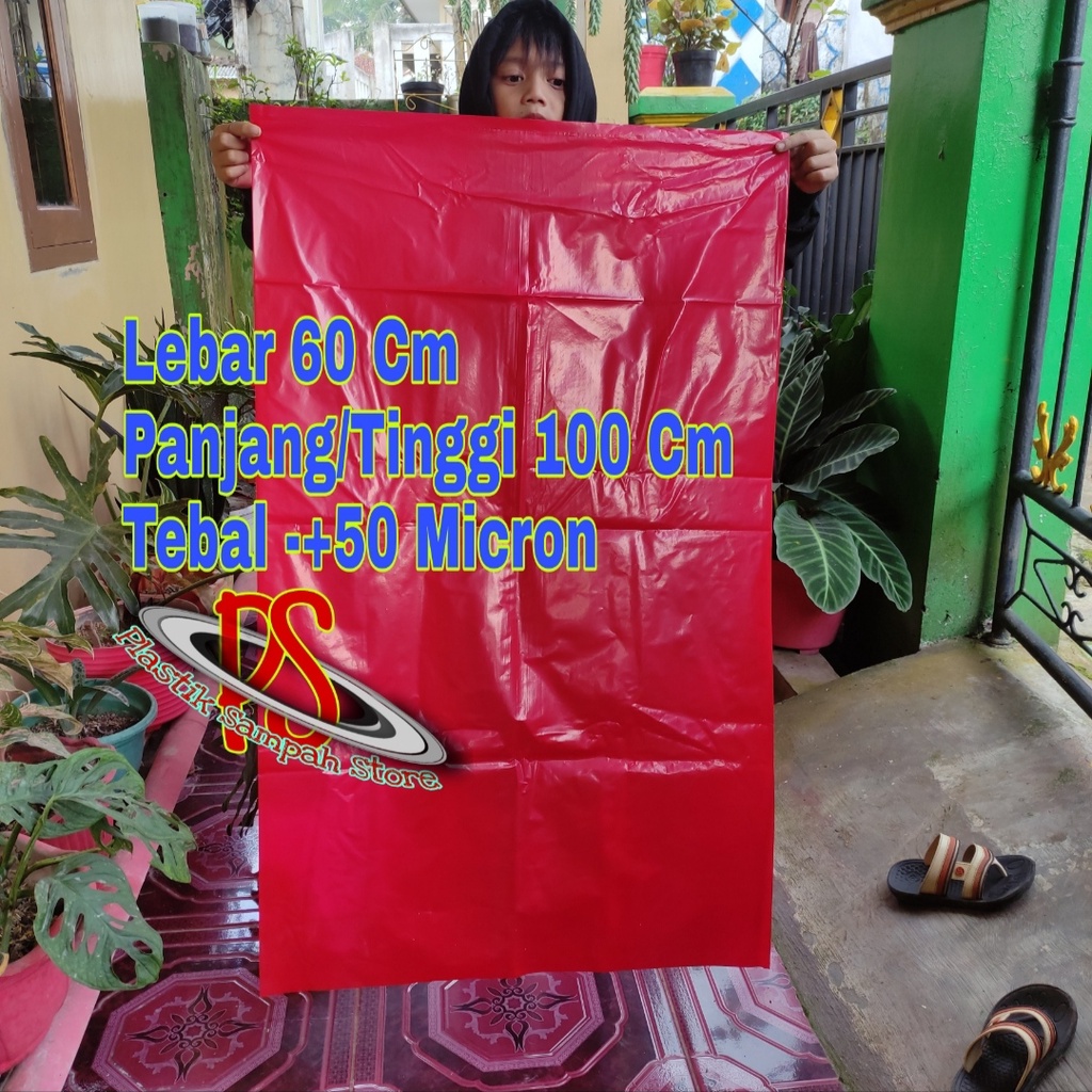 Jual Kantong Plastik Sampah Merah 60 x 100 Cm , Kantong Sampah Merah ...