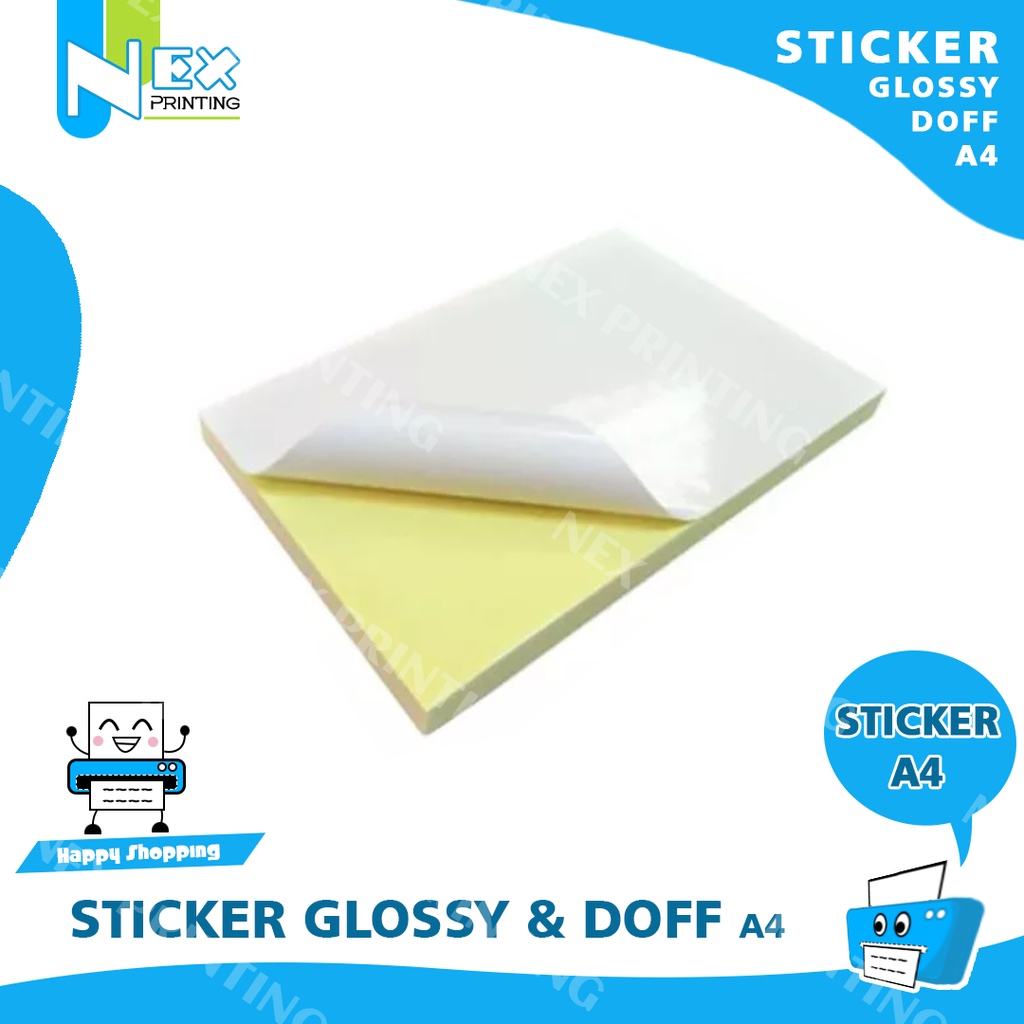 Jual Kertas Sticker Chromo Glossy HVS Doff Ukuran A4 Untuk Label ...