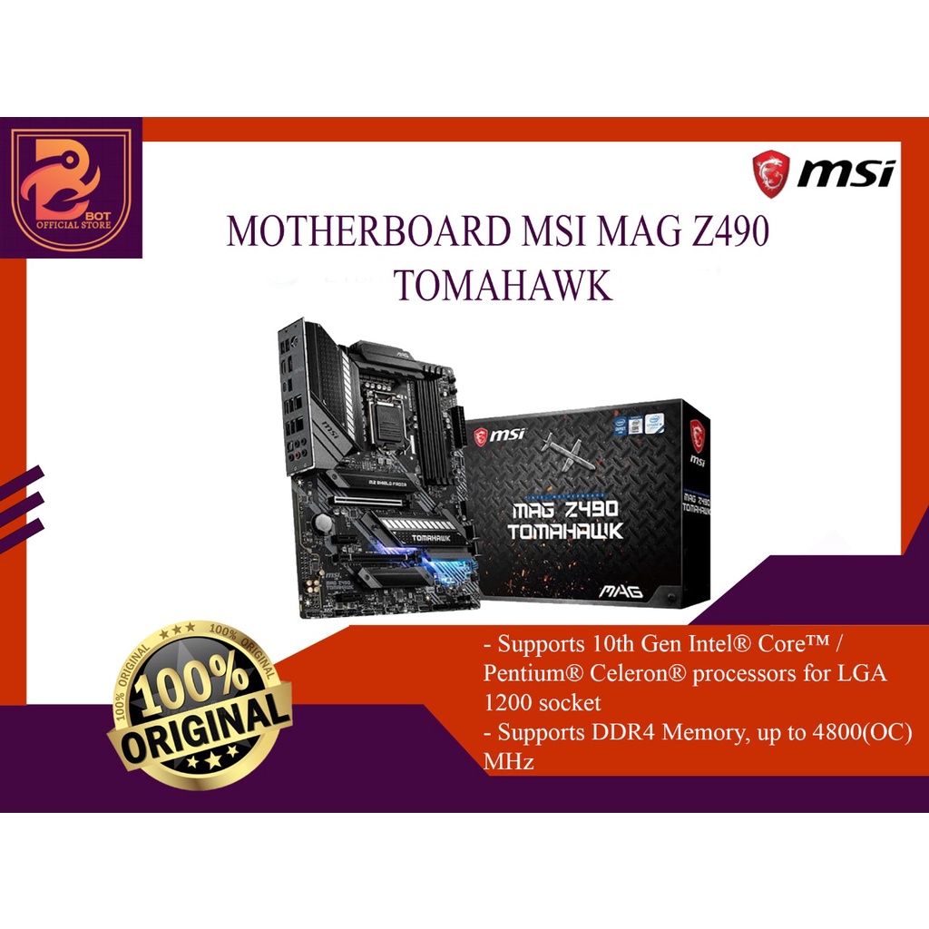 Jual Motherboard MSI MAG Z490 Tomahawk (Socket Intel LGA 1200, Gen 10) Original Garansi Resmi ...