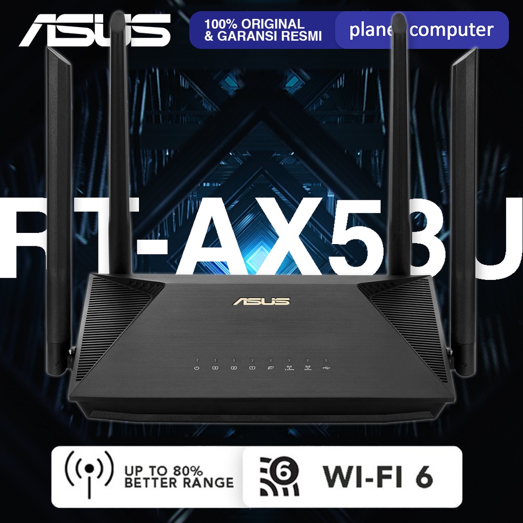 Jual ASUS RT-AX53U Dual Band WiFi 6 AX1800 Wireless Router with AiMesh ...