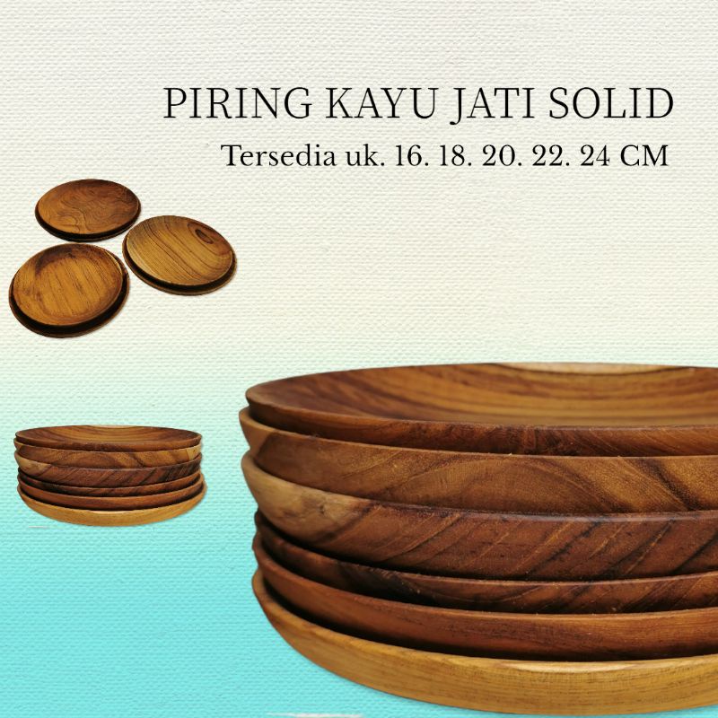 Jual PIRING KAYU JATI SOLID PIRING BULAT PIRING MAKAN | Shopee Indonesia