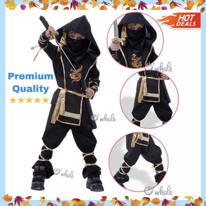 Jual Kostum Ninja Anak Motif Dragon Emas / Cosplay Ninja Anak Best ...