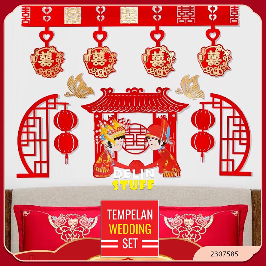 Jual Tempelan Wedding Tempelan Pintu Kamar Tempelan Sangjit Dekorasi ...