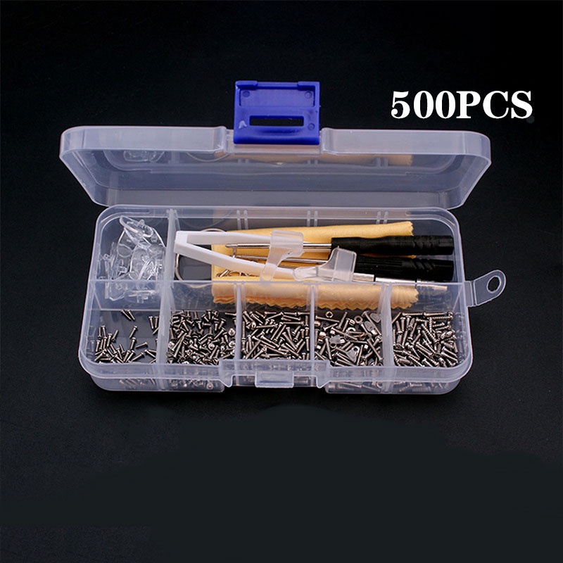 Jual 500pcs Kacamata Set Perlengkapan Kacamata Baut Sekrup Mur Obeng Obeng Reparasi | Shopee ...