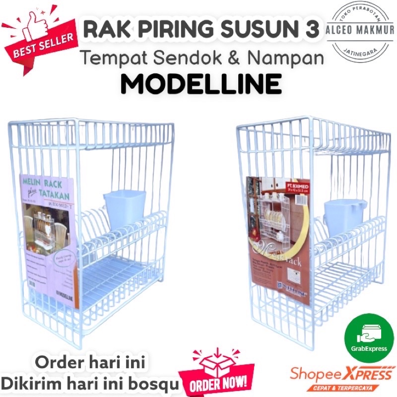 Jual Rak Piring Susun 3 Susun 2 - Modelline ANTI KARAT!!! | Shopee ...