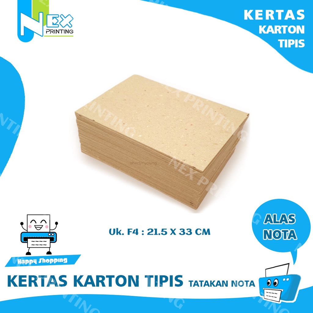 Jual Kertas Karton tipis Alas Tatakan Nota coklat ukuran F4 | Shopee ...