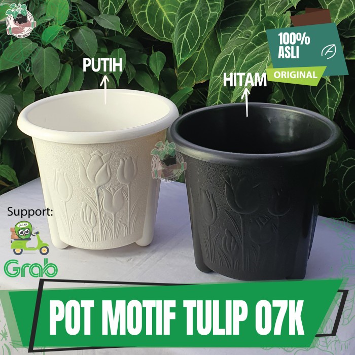 Jual Pot Taman Tebal Tanaman Hias Motif Bunga Tulip Cantik Pot Tanaman ...