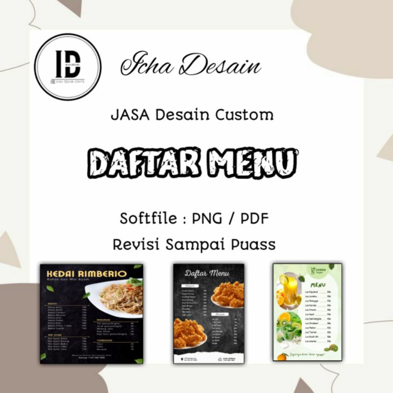 Jual JASA DESAIN MENU MAKANAN MENU MINUMAN PRICE LIST BEBAS REVISI ...