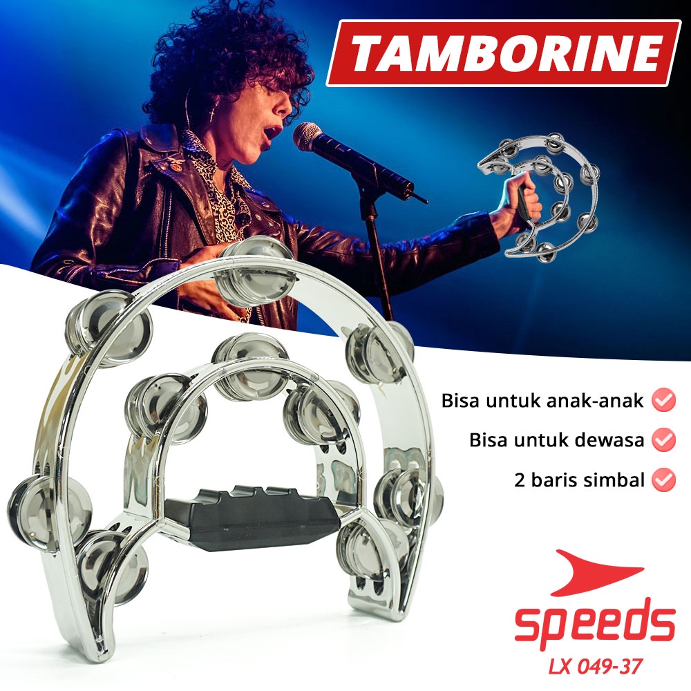 Jual SPEEDS Alat Musik Tamborin Tambourine Double Ring Kecrekan ...