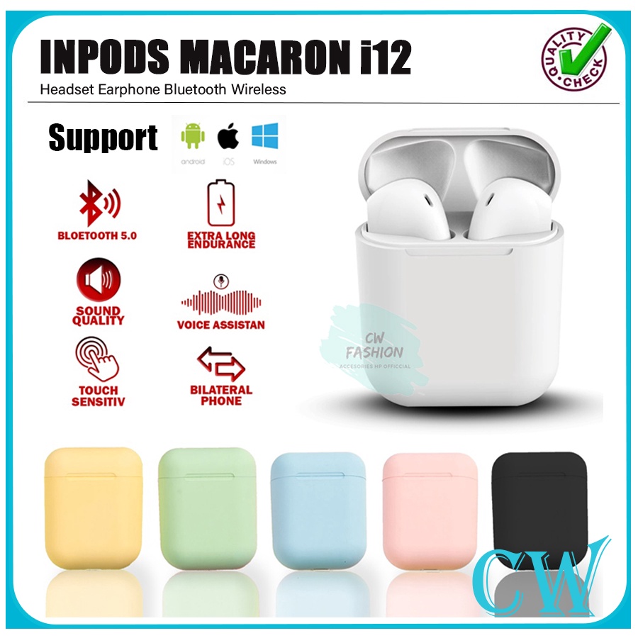 Jual Inpods 12 TWS Wireless Earphone Bluetooth 5.0 Warna Macaron ...