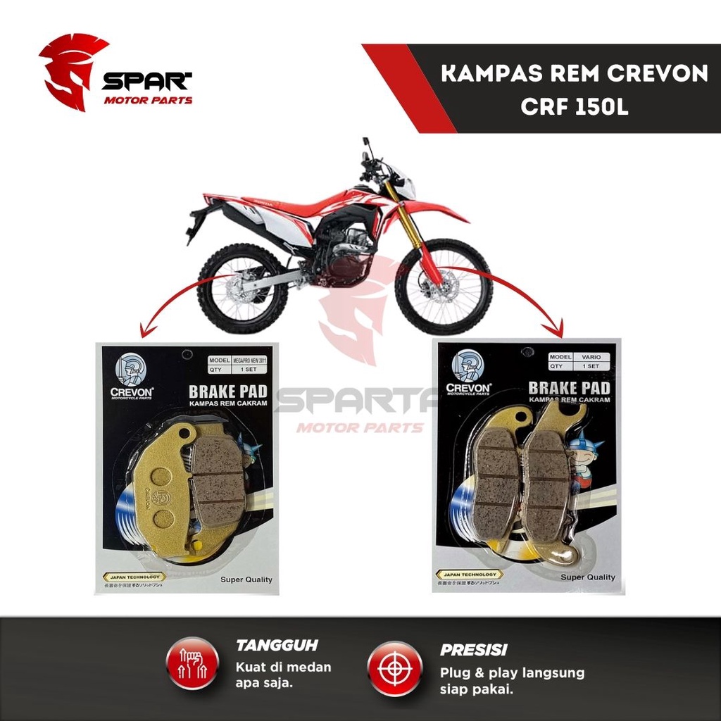 Jual Kampas Rem Depan Belakang CRF 150L 250L CRF150 CRF 150L CRF250 KZZ CREVON | Shopee Indonesia