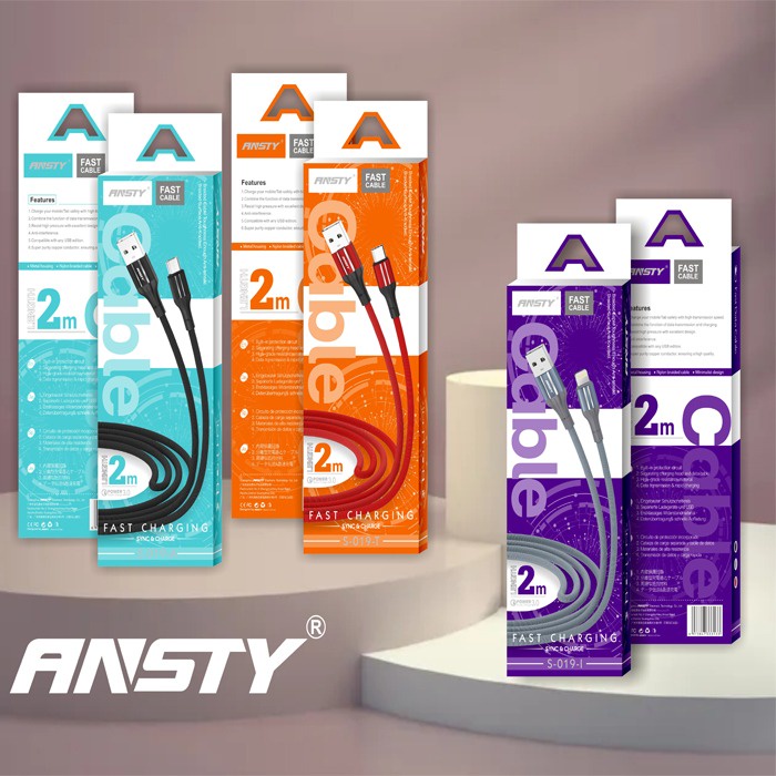 Jual ANSTY S-019 KABEL DATA USB 3A PANJANG 2 METER | Shopee Indonesia