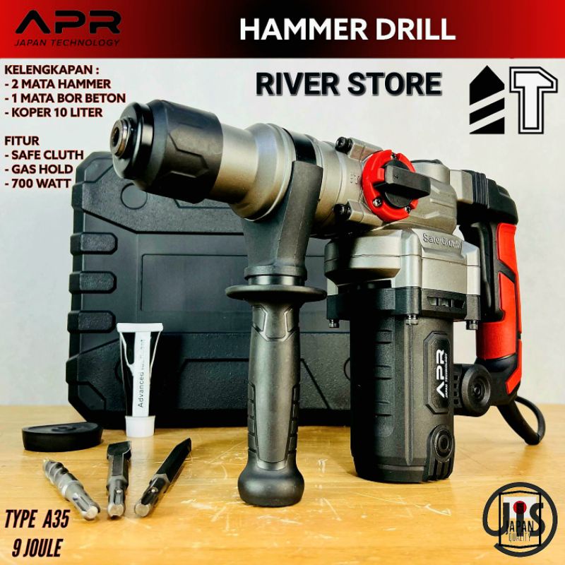 Jual Mesin Hammer Drill APR Japan A35 Bor Bobok Palu Beton Tembok Aspal ...