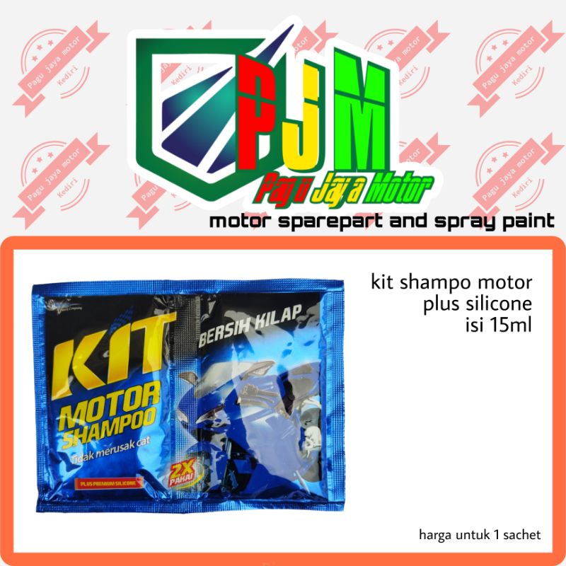 Jual kit motor shampoo sampo 15ml biru plus silicone tidak merusak cat ...